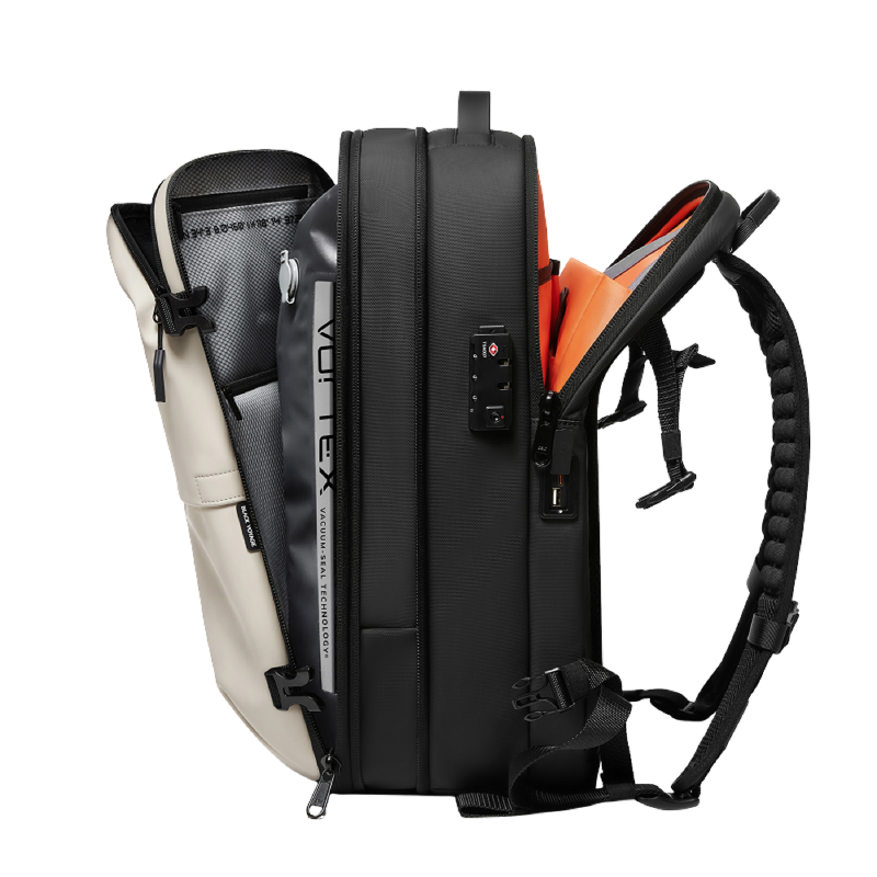 Aero 60L Vacuum-Seal Air Compression Travel Backpack – Black Voyage